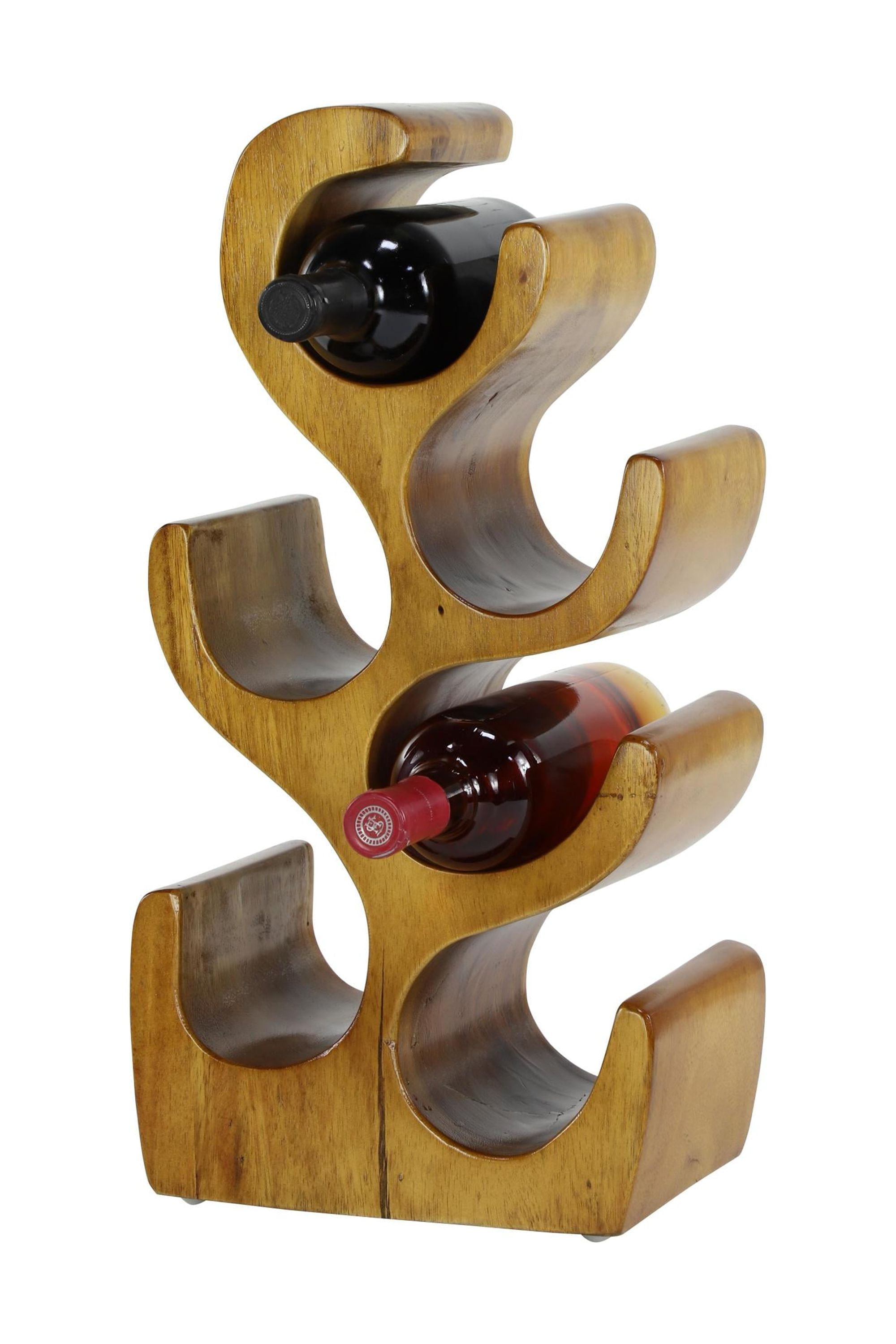 Free Shipping! 6- Bottle Brown Curved Tree Shaped Wine RackDecMode 10 ...