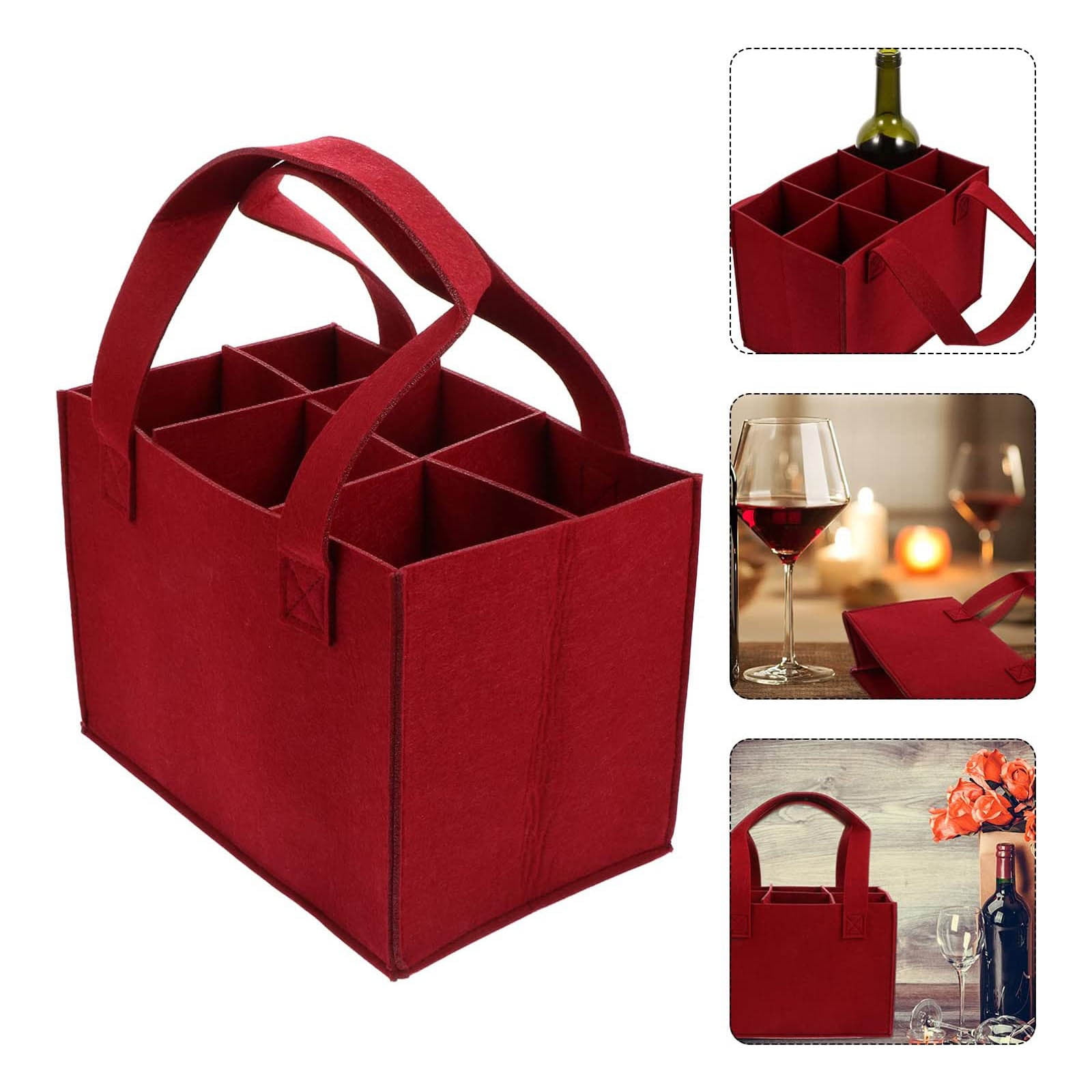 6 Bottle Insulated Wine Cooler Tote Bag, Wine Carrying Case with ...