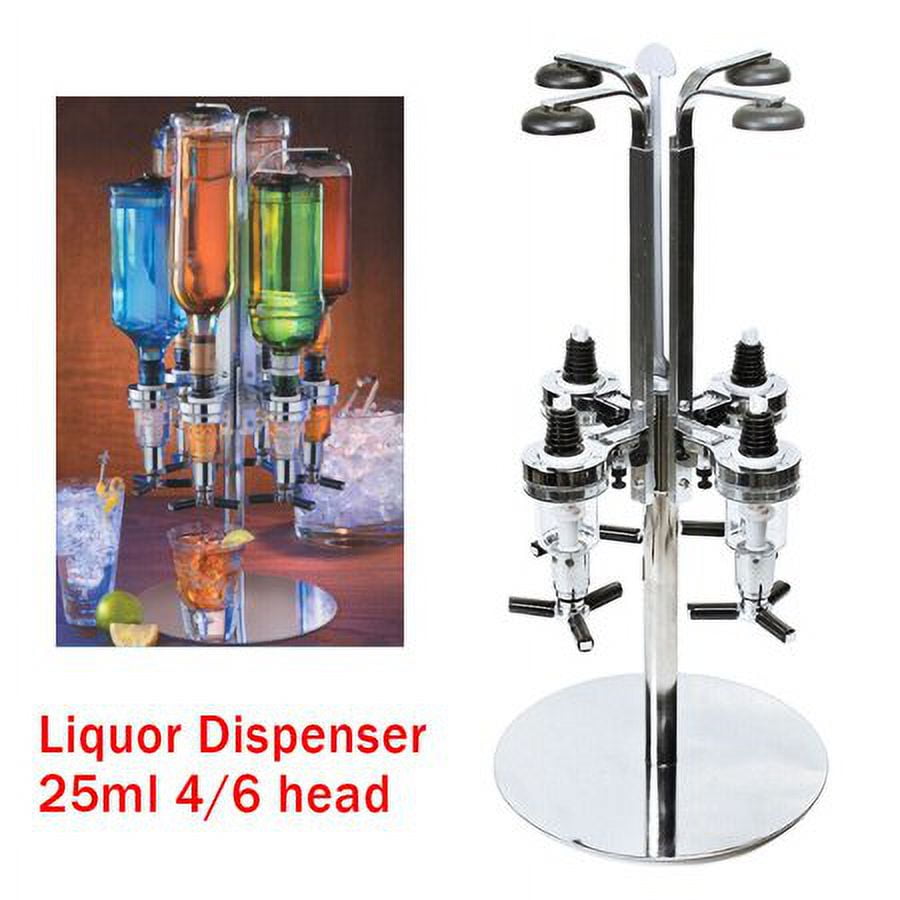 6-Bottle Wall Mounted Pub Bar Beer Whiskey Wine Dispenser Bottle Stand ...