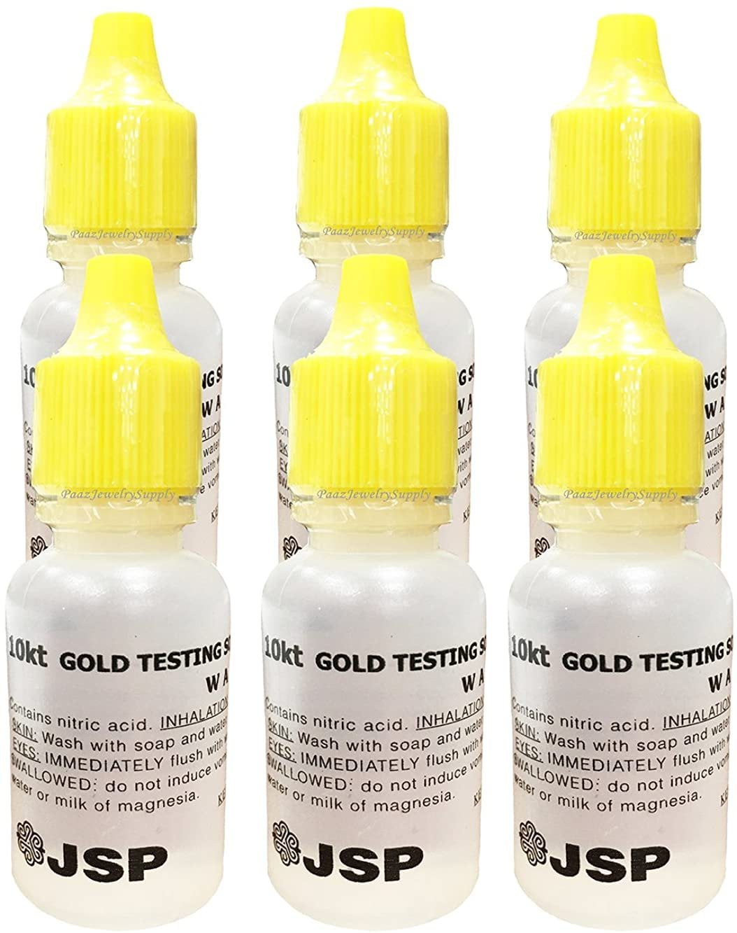 6 Bottles 10K Gold Metal Test Acid Karat Testing Liquid Solution ...