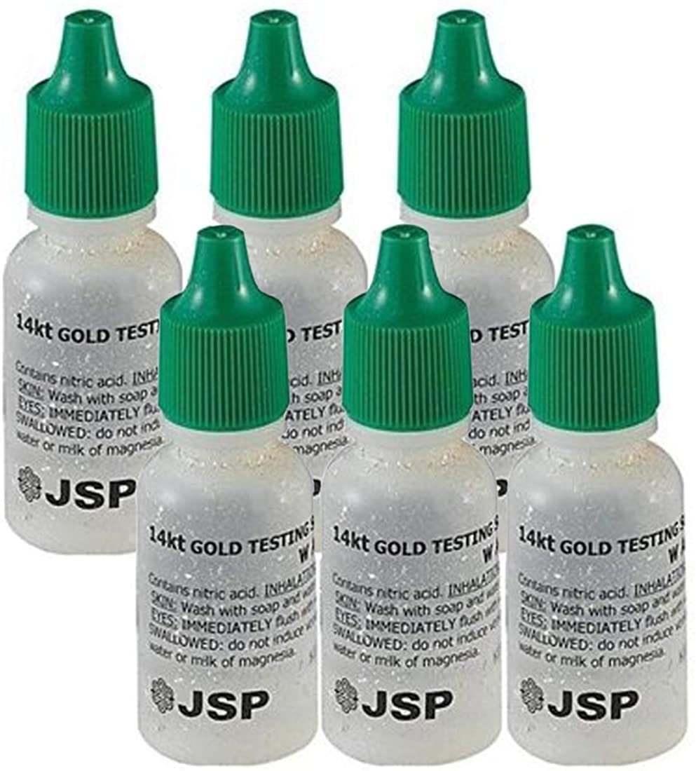 6 Bottles 14K Gold Metal Test Acid Karat Testing Liquid Solution ...