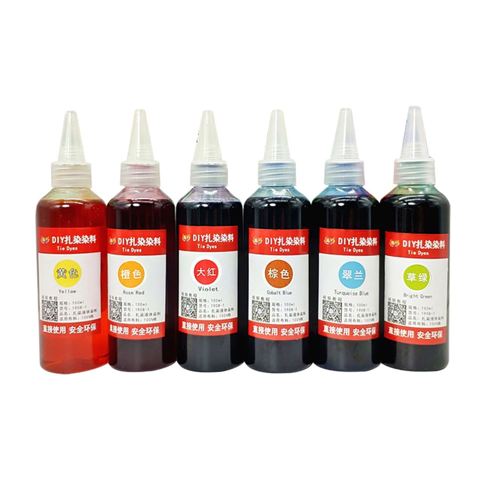 6 Bottles Kit Muti-Color Dyes Permanent Paint for DIY Arts ClotheS ...