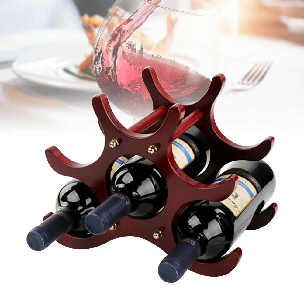 Wood Wine Racks 6 Bottles Wine Rack Display Storage Bottle Holder Stand ...