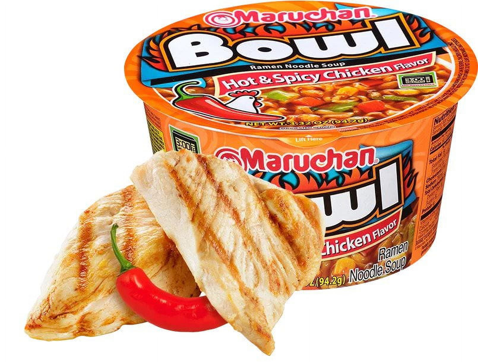 Maruchan Instant Noodle Soup, Hot & Spicy Chicken Ramen (6 Bowls), 3.32 ...