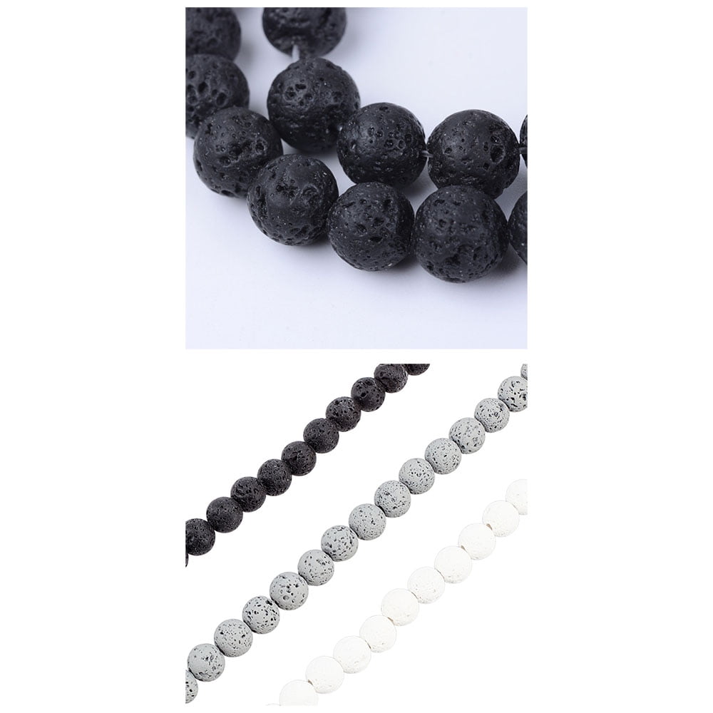 6 Box 195Pcs 8~9mm Round Lava Stone Beads Natural Lava Beads Round ...