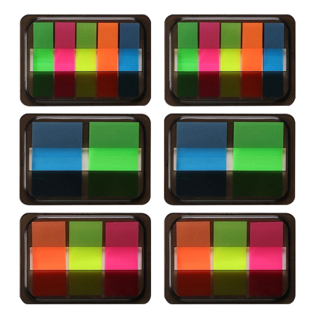 6 Boxes Fluorescent Book Marker Page Markers Neon Light Sign - Walmart.com