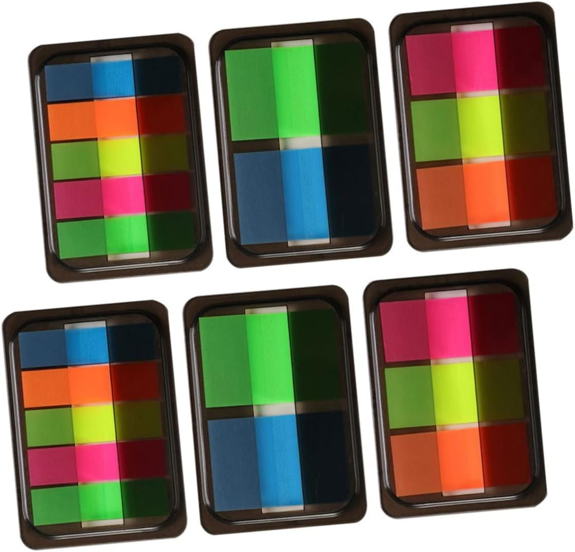 6 Boxes Fluorescent Sticky Notes Neon Stickers Korean Stickers Sticker ...