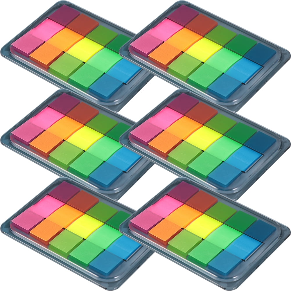 6 Boxes Fluorescent Sticky Notes Professional Reading Strips Page ...