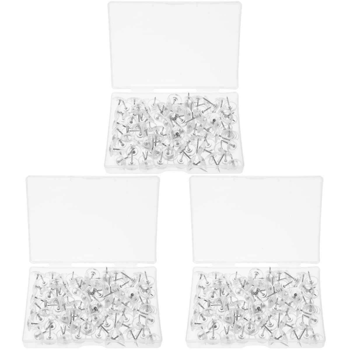 6 Boxes Gear Shape Pushpins Transparent Push Pin Drawing Pin Photo Wall ...