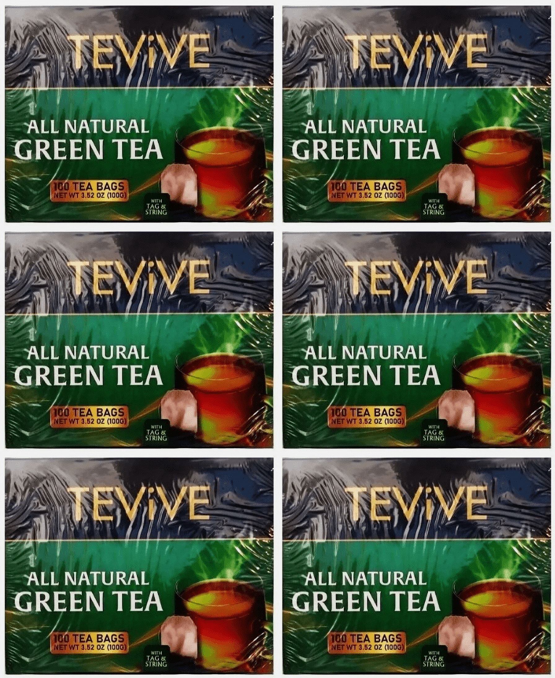 6 - Boxes TEVIVE All Natural Green Tea ( 600 Count Tea Bags) Value Pack ...