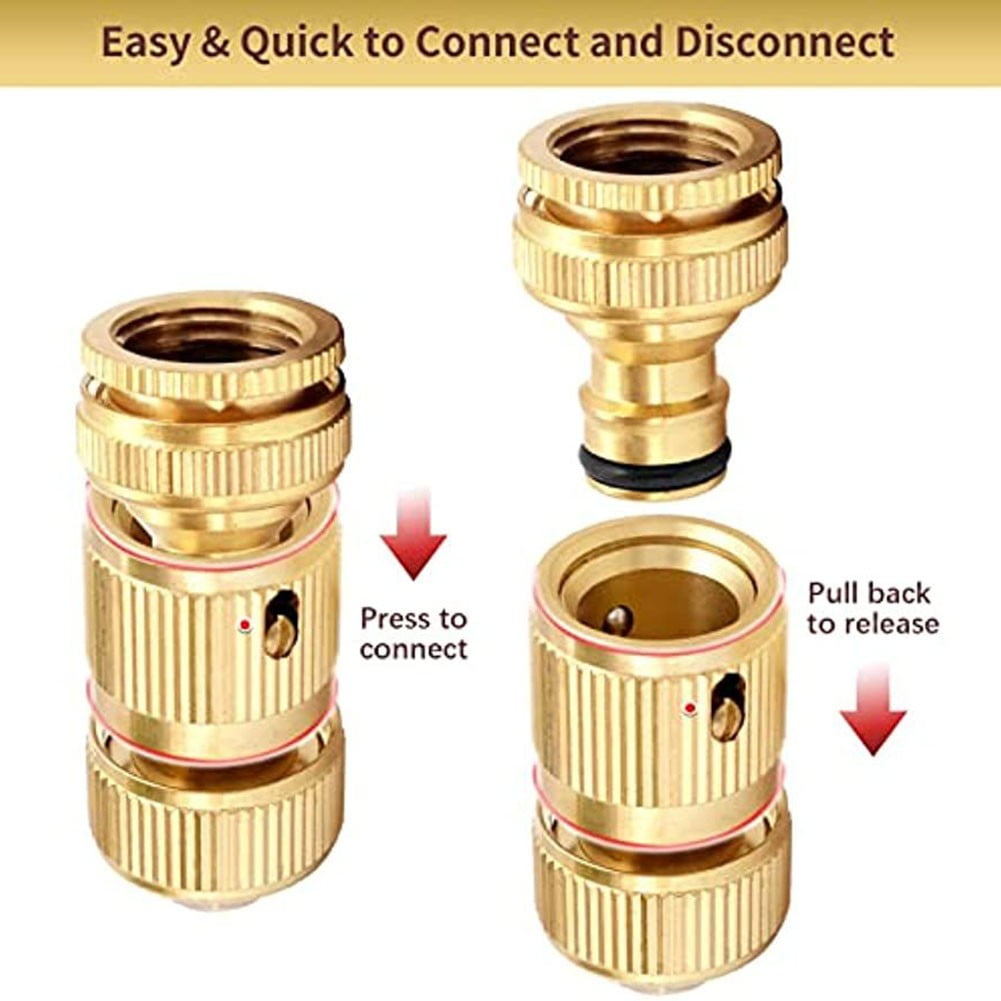 6× Brass Garden Hose Quick Connector Garden Hose Tap Connector Pipe ...