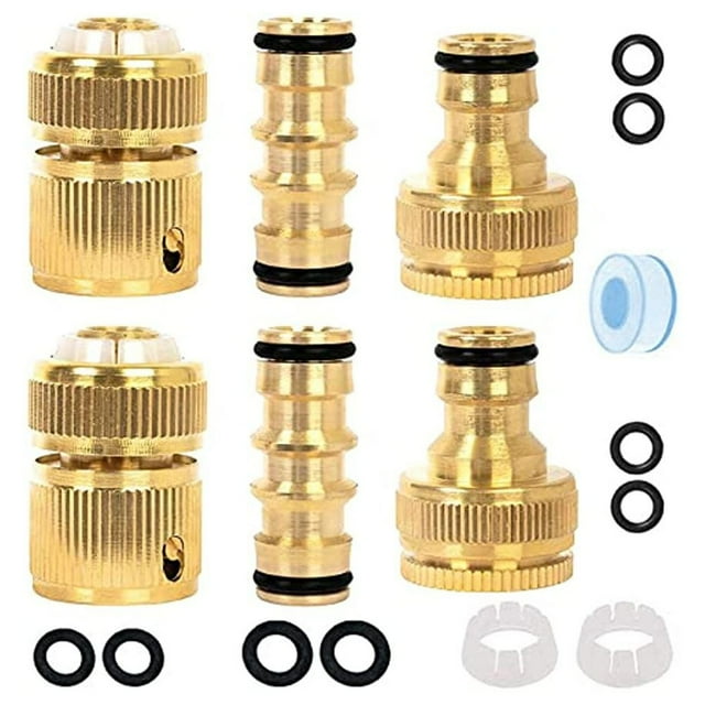 6× Brass Garden Hose Quick Connector Garden Hose Tap Connector Pipe