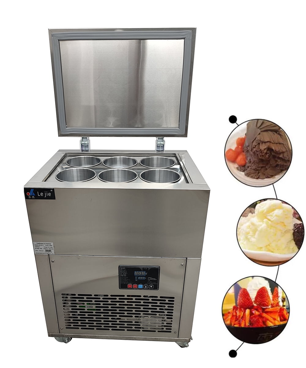 6 Buckets Snow Ice Cream Machine for Shaved Ice Pudding Ice Block Maker ...