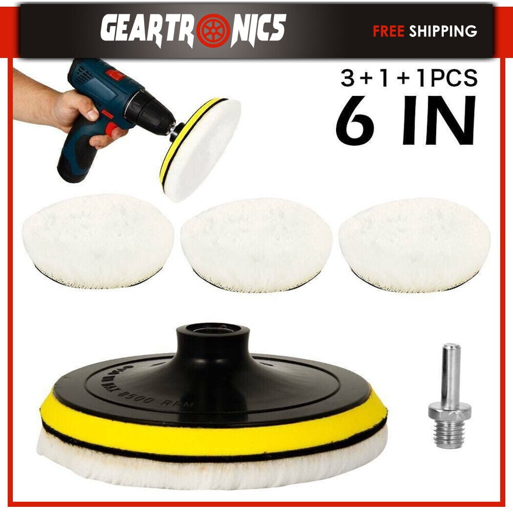 6" Buffing Polishing Pad Wool Wheel Mop Kit For Car Polisher Drill ...