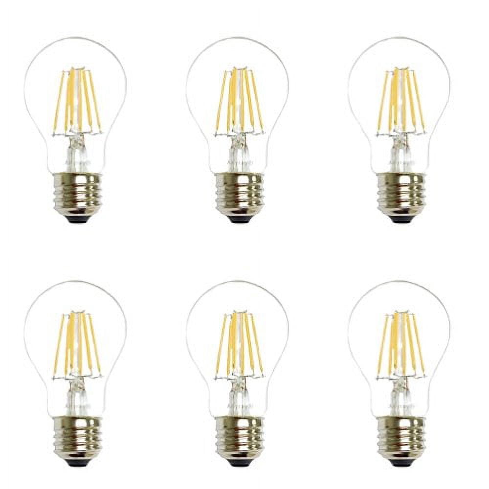 (6-Bulbs) Anyray 40 Watt Equivalent, A19, LED Light Bulb, Clear, E26 ...