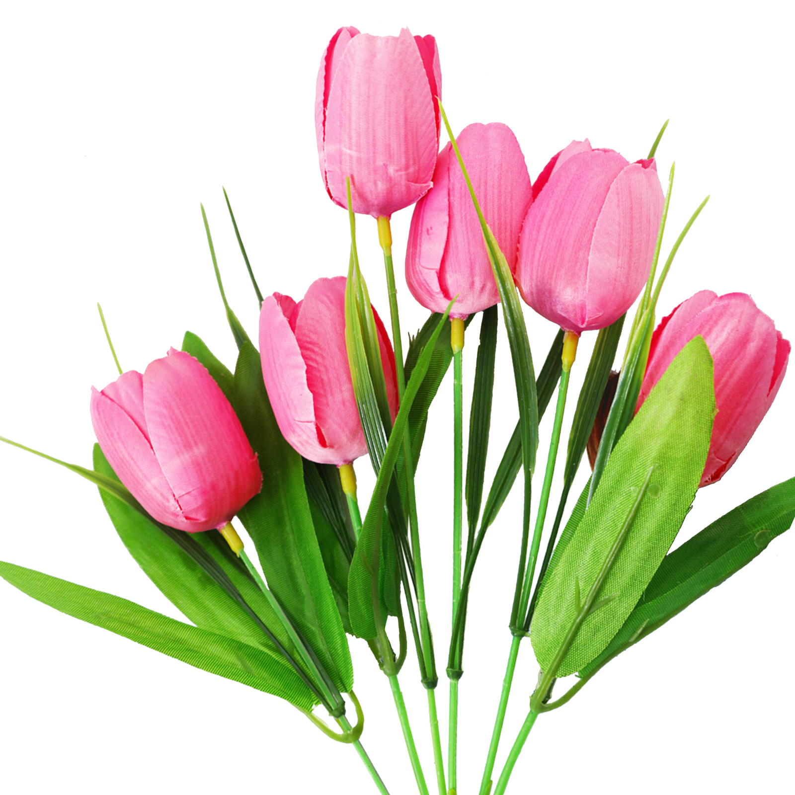 6 Bunches Artificial Tulips Flowers 4Pcs Real Touch Flower Soft Faux ...