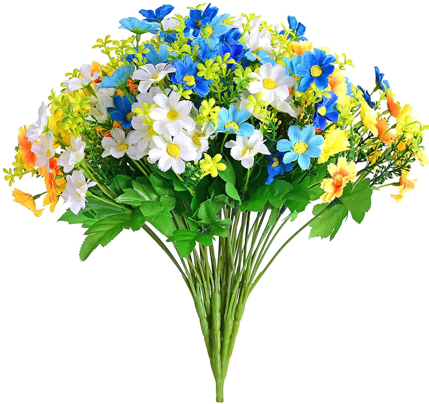 6 Bundles Artificial Fake Flowers Daisy Bouquets Outdoors Silk Faux ...