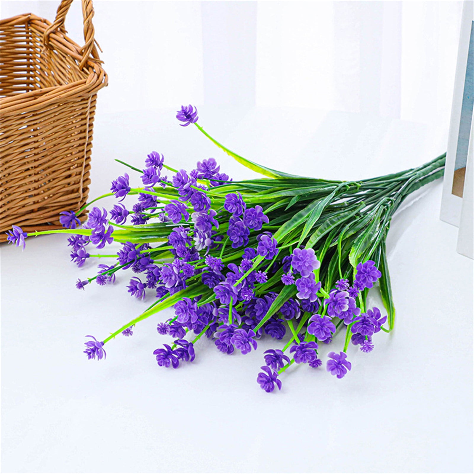 6 Bundles Artificial Fake Flowers Outdoor, Faux Plants Plastic Flowers ...