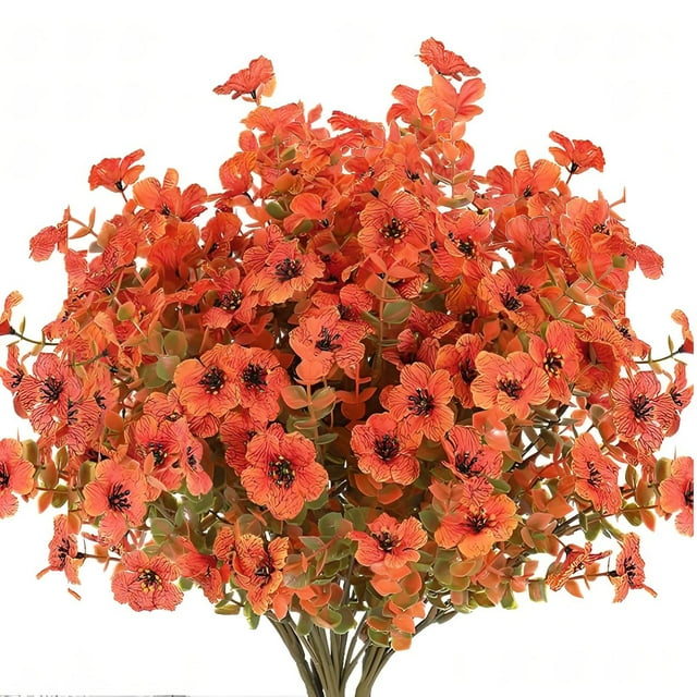 6 Bundles Artificial Fall Flowers, Outdoor Flowers Shrubs for Autumn ...