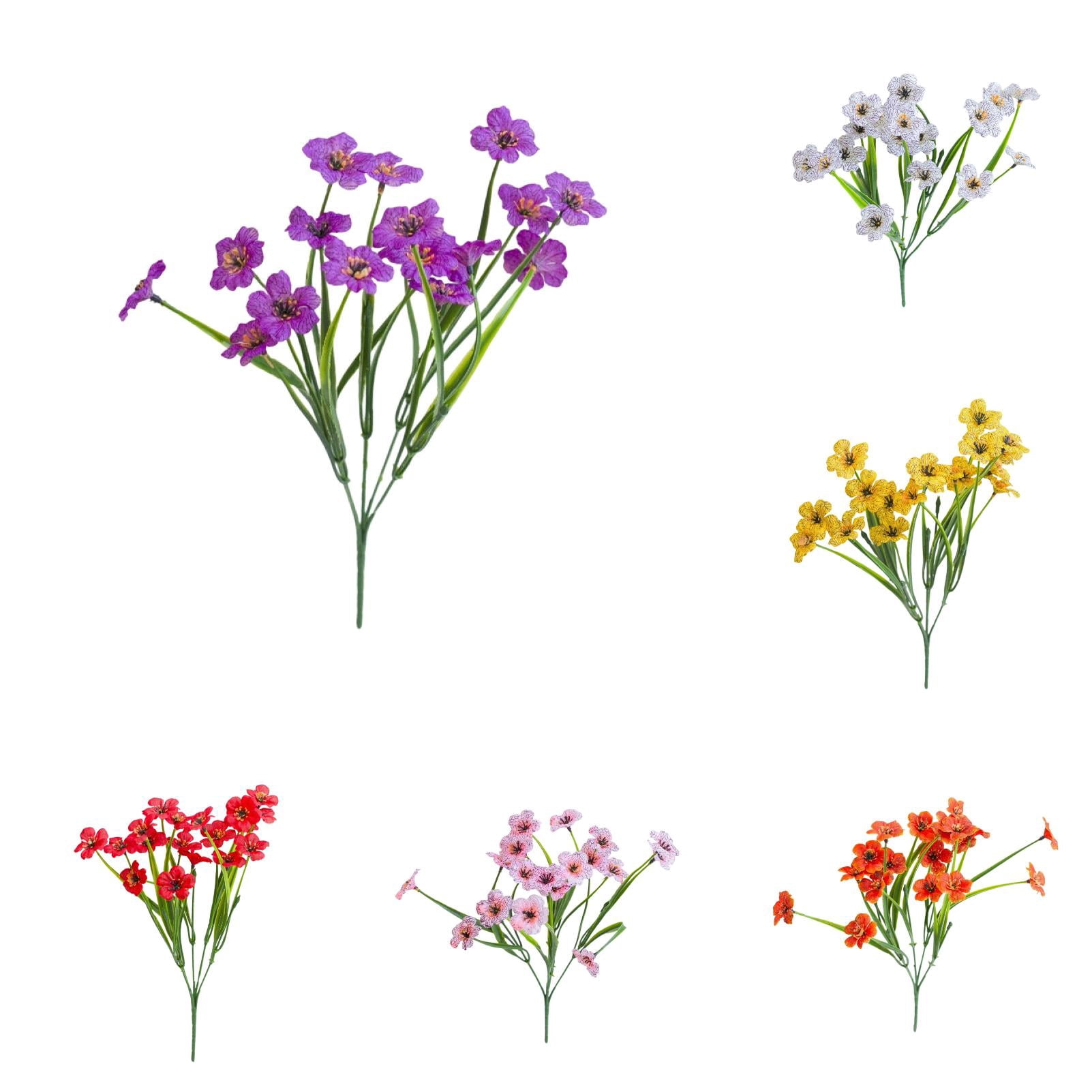 6 Bundles Artificial Flowers for Outdoors, UV Resistant No Fade Faux ...