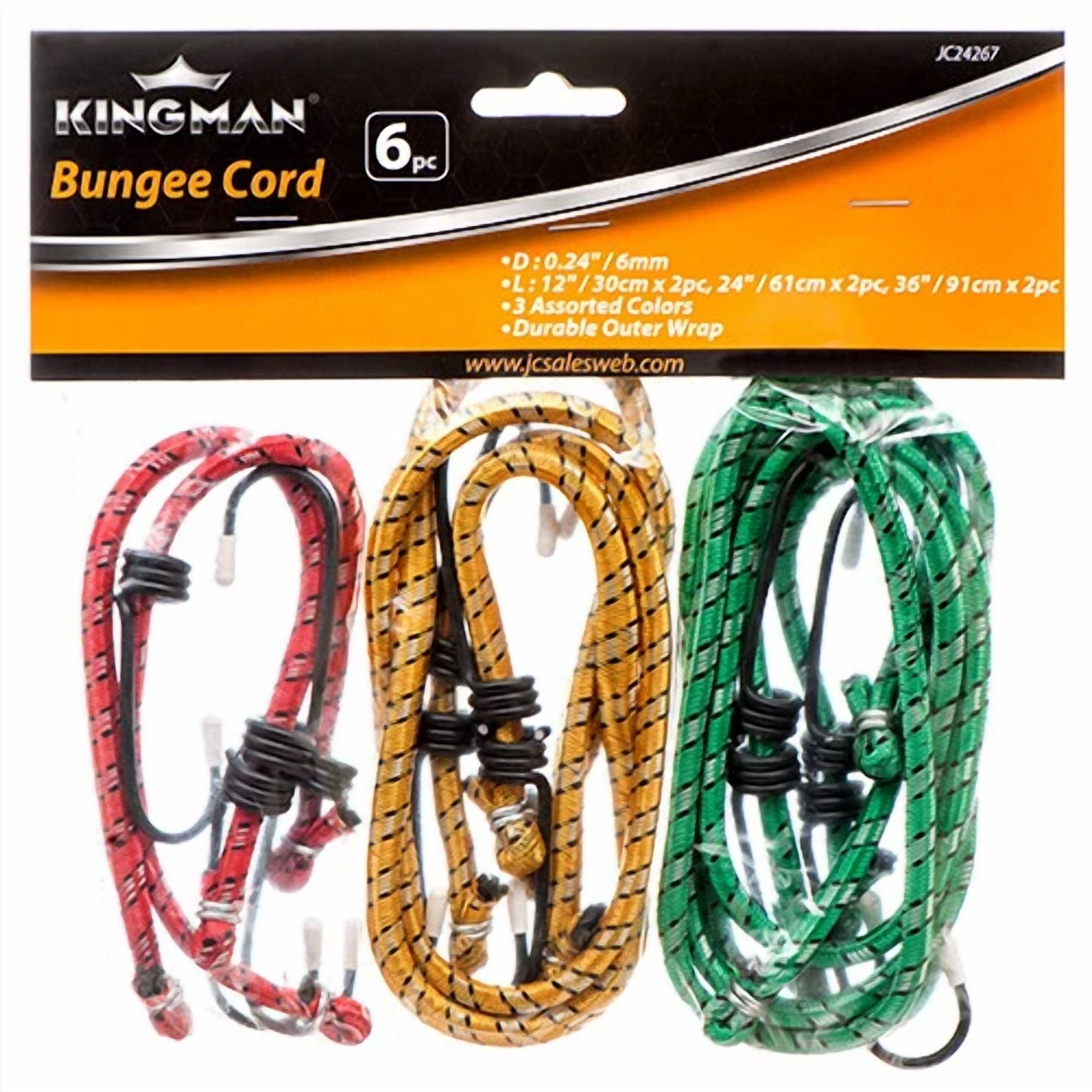 6 Bungee Cord 12 24 36 Inch Heavy Duty Straps Total 12 Hooks Tie Down ...