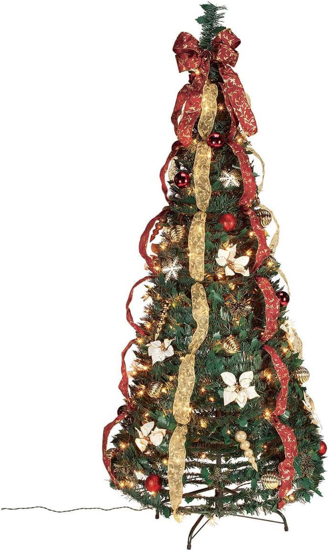 6' Burgundy & Gold Pull-Up Tree by Holiday PeakTM - Walmart.com