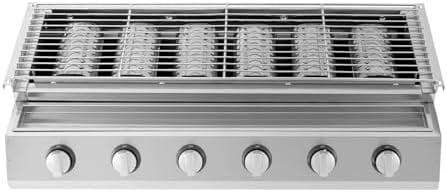 6-Burner BBQ Griller Countertop Gas Grill with Lifting Adjusting Device ...