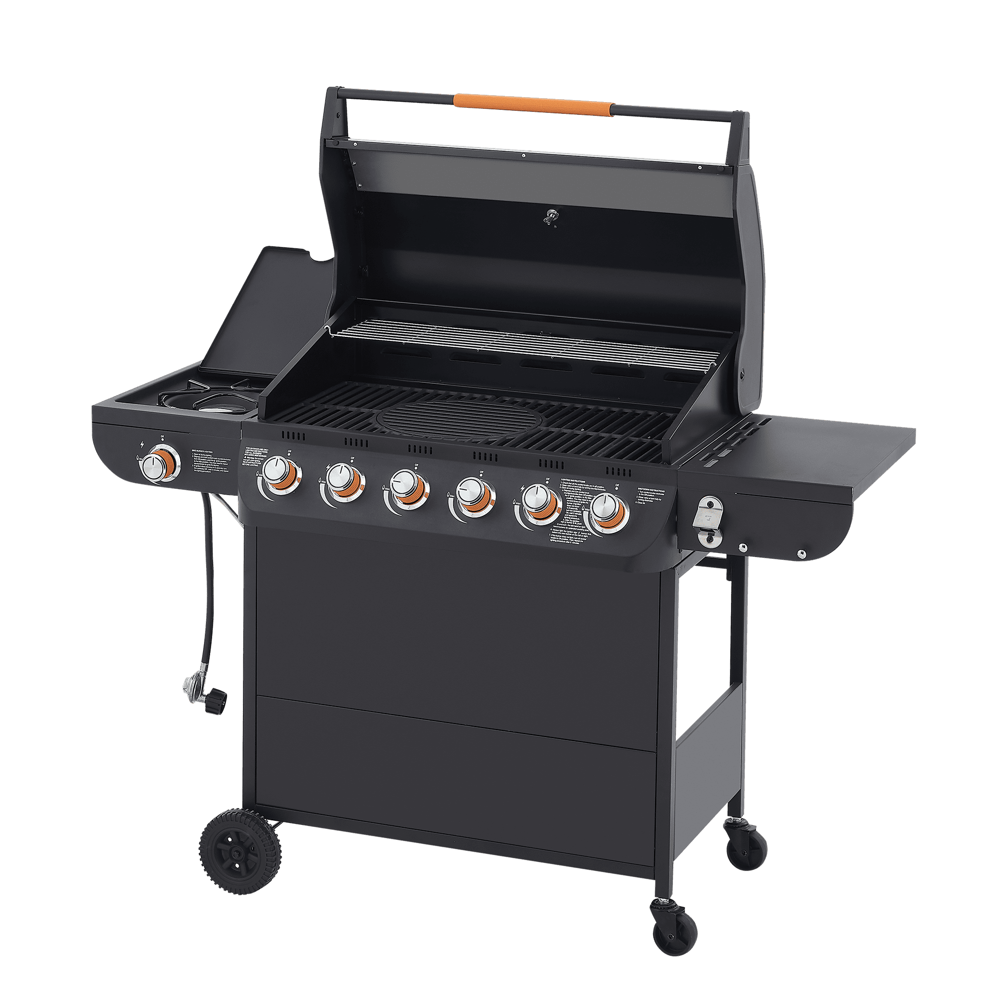 6 Burner Propane Gas BBQ Grill with Side Burner 72000 BTU Stainless ...