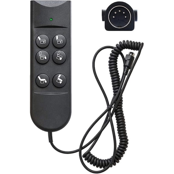 6 Button 5-Pin Lift Chair Remote Controller, 1.1m Spring Cable ...