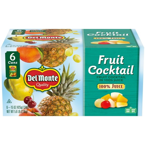 Del Monte Large Family Size Bulk Fruit Cocktail in Light Syrup, 106 oz ...