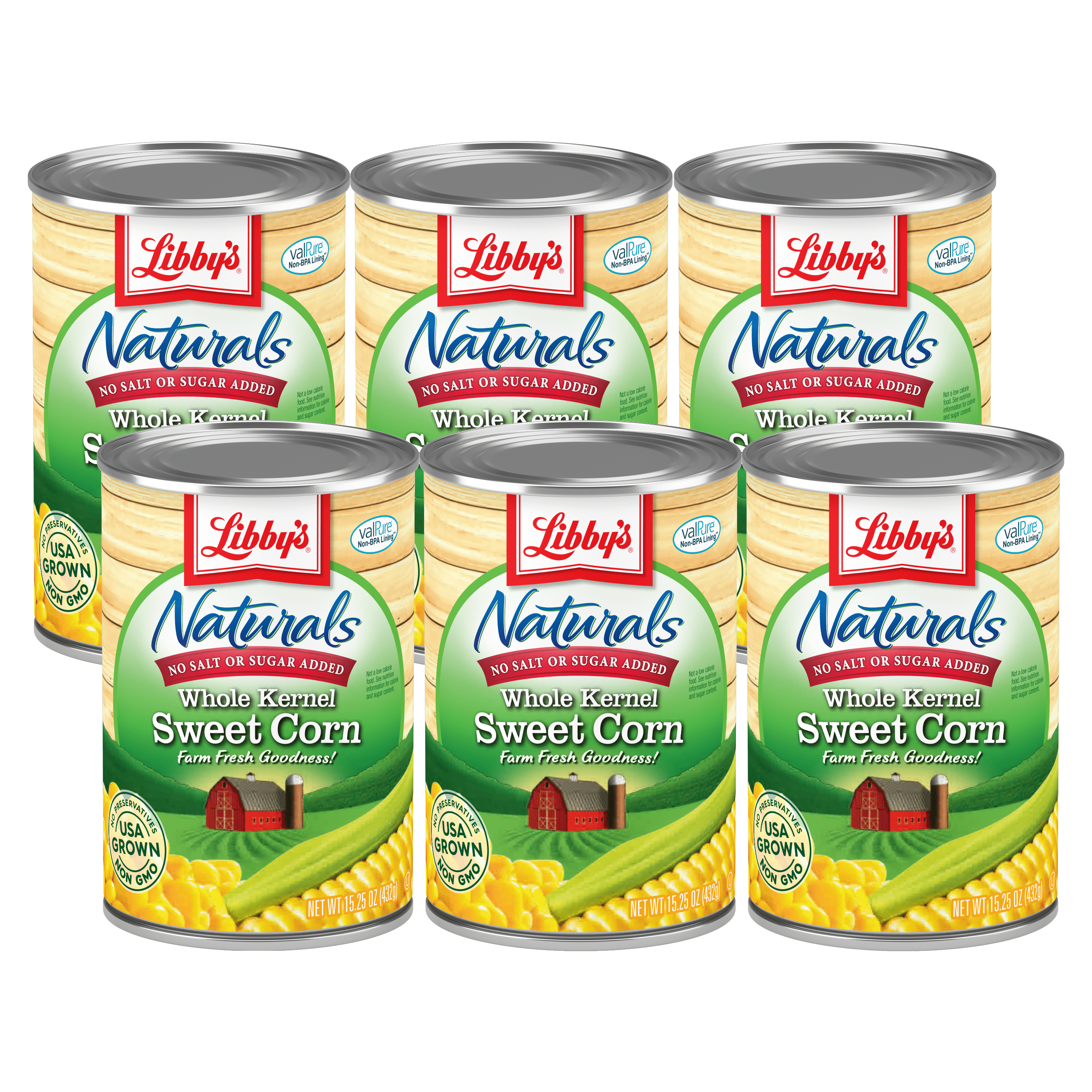 (6 Cans) Libby's Naturals Whole Kernel Corn, No Salt Added, No Sugar ...