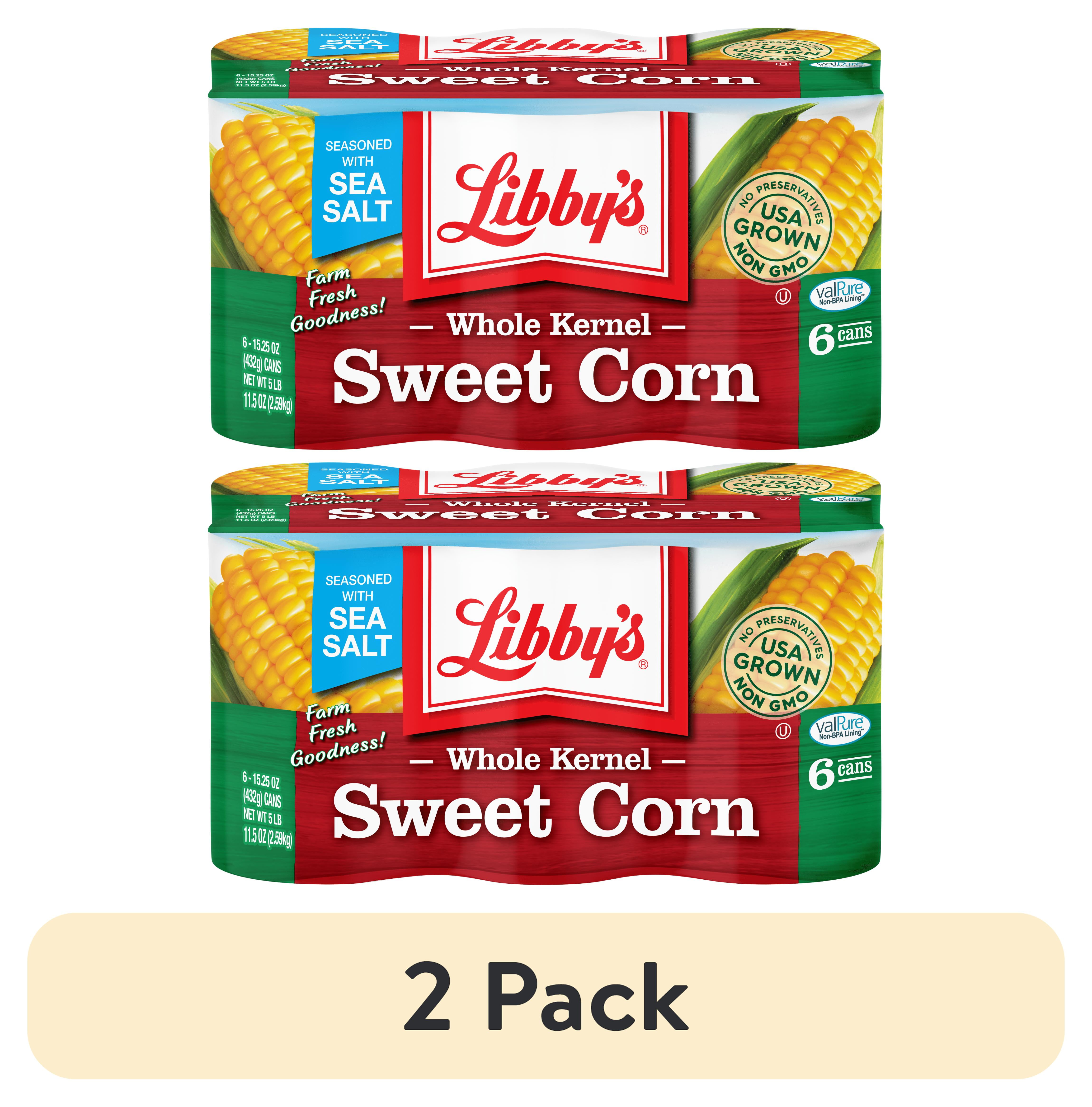 (2 pack) (6 Cans) Libby's Whole Kernel Sweet Corn, 15.25 oz - Walmart.com