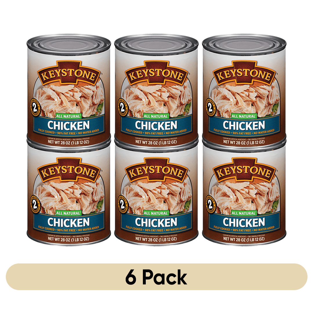 Keystone Natural Chicken, 28 oz Can, 6 Pack, Emergency Food for Camping ...