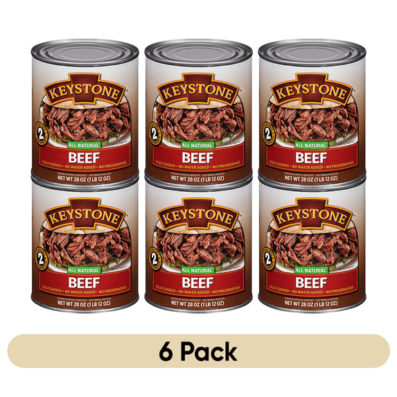 Keystone Meats Canned Beef, 28 oz 6 Pack, Fully Cooked Emergency ...