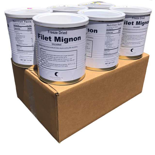 6 Pack Military Surplus Freeze Dried Filet Mignon | 25+ Years Shelf ...