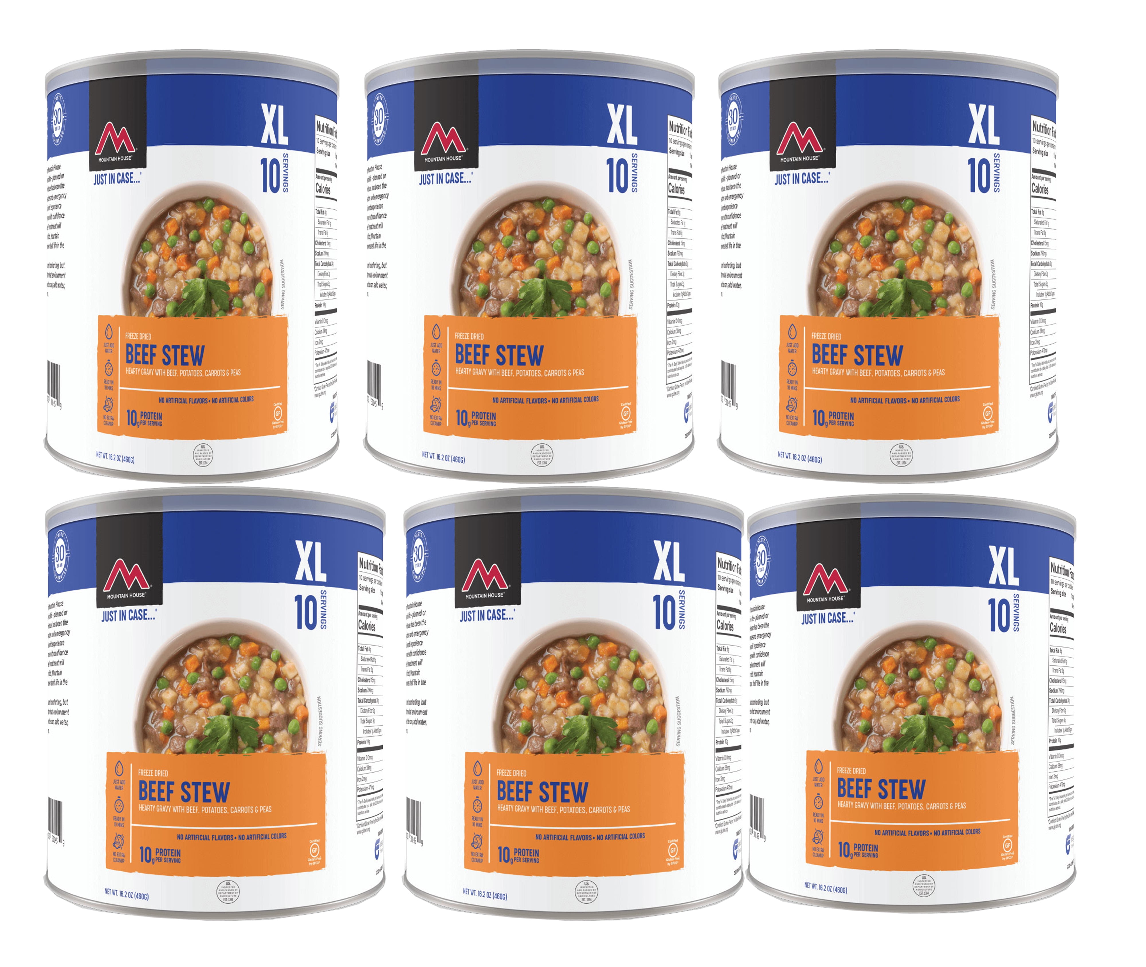 Mountain House Beef Stew #10 Can, 6 Pack - Freeze Dried, Survival ...