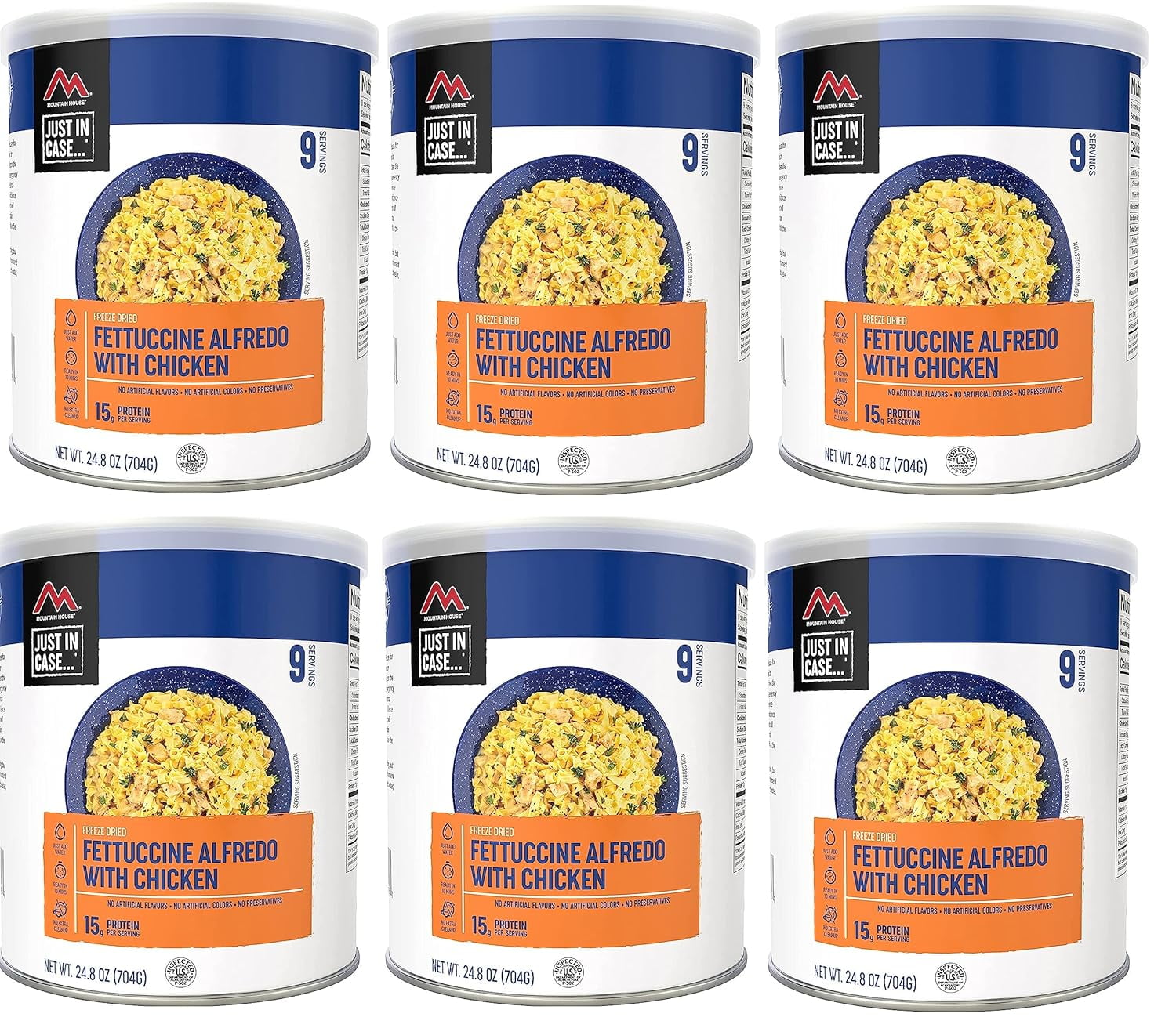 Mountain House Fettuccine Alfredo & Chicken, 6-Pack #10 Can, 24-Serving ...