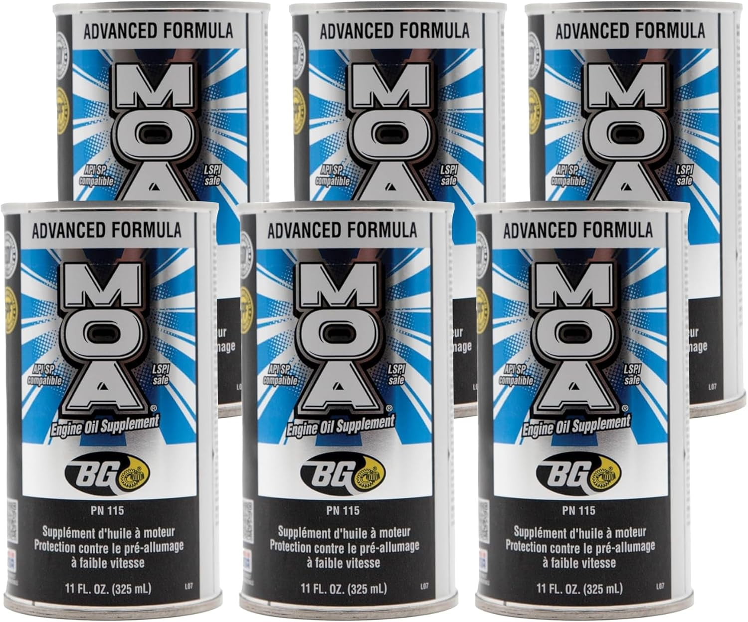 6 Cans of BG Motor Oil Additive MOA - Walmart.com