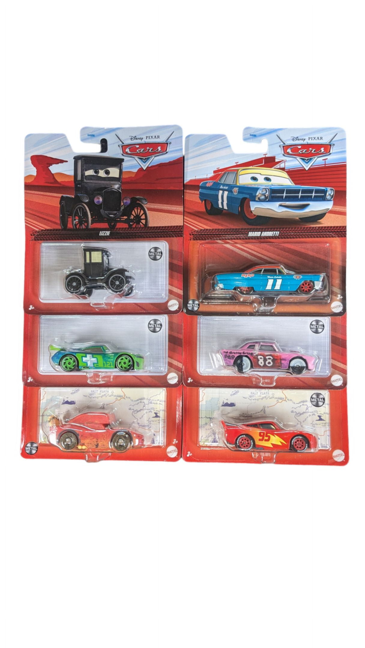 Mattel Disney Pixar Cars Mario Andretti & Friends Play Vehicles, 6 Car ...
