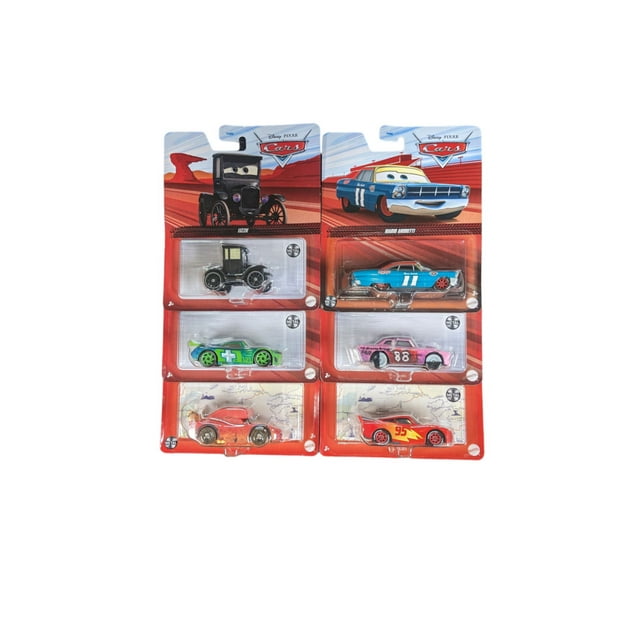 Mattel Disney Pixar Cars Mario Andretti & Friends Play Vehicles, 6 Car ...
