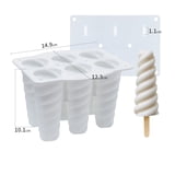 6-Carambola Spiral Silicone Ice Cream Mold - Fun DIY Ice Tray for ...