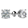 6 Carat 14K White Gold LAB GROWN Solitaire Diamond Stud Earrings for ...