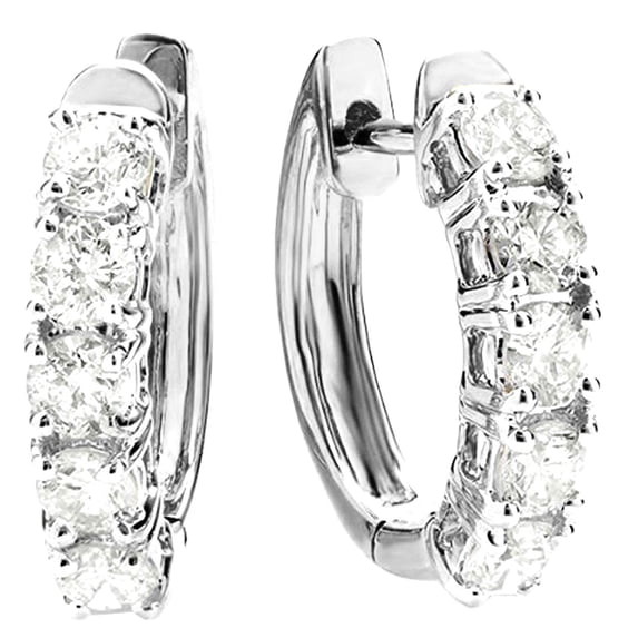 6 Carat Platinum Classic LAB GROWN Diamond Huggie Hoop Earrings for ...