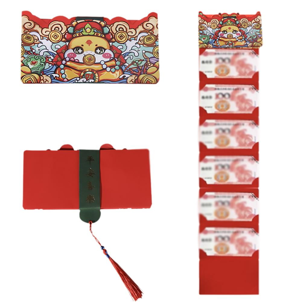 6-Card 2025 Year Of The Snake Folding Red Packet New Year Greetings ...