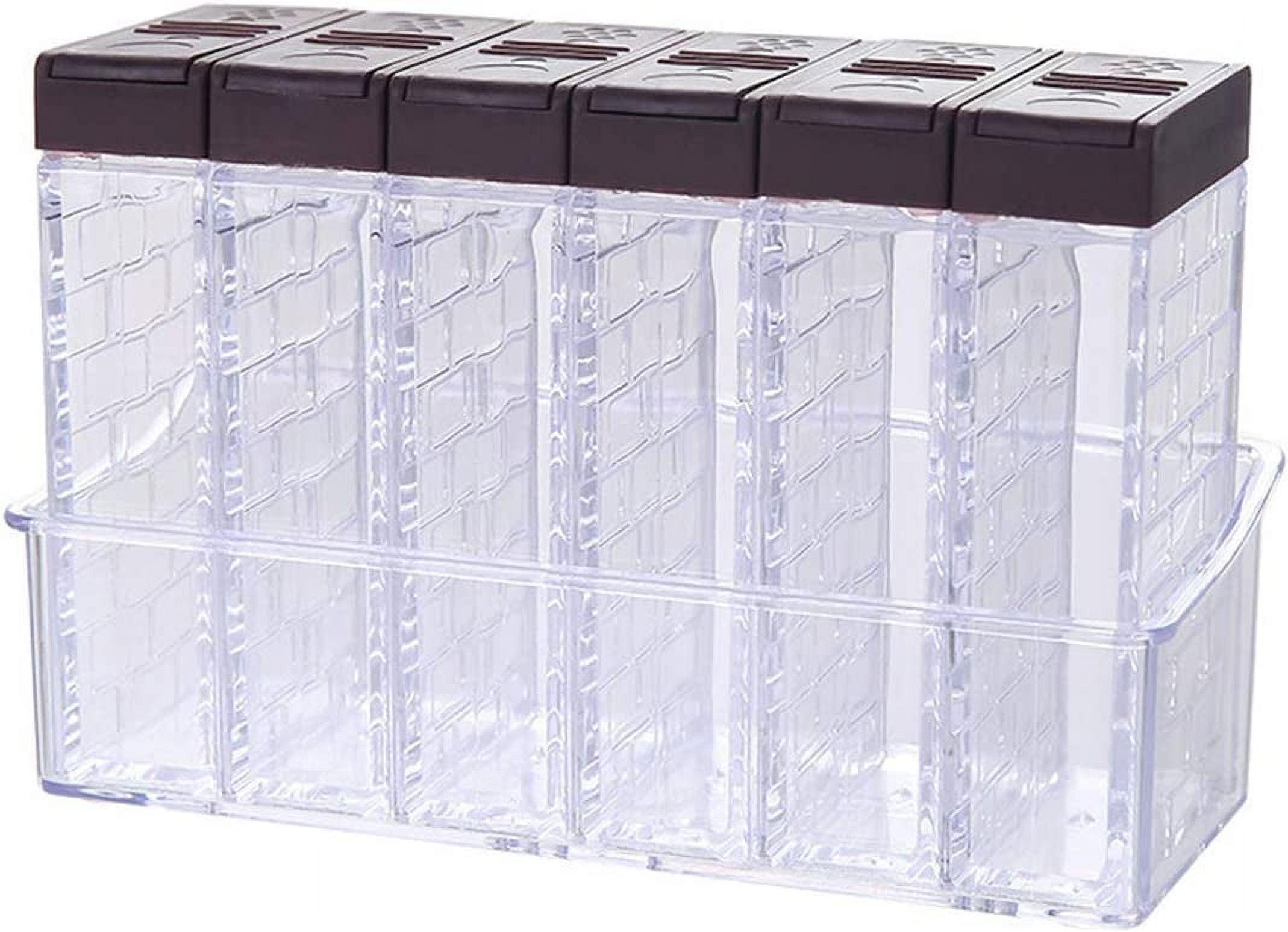 6 Case Spice Shaker Jars,Plastic Salt and Pepper Shakers with Lid ...