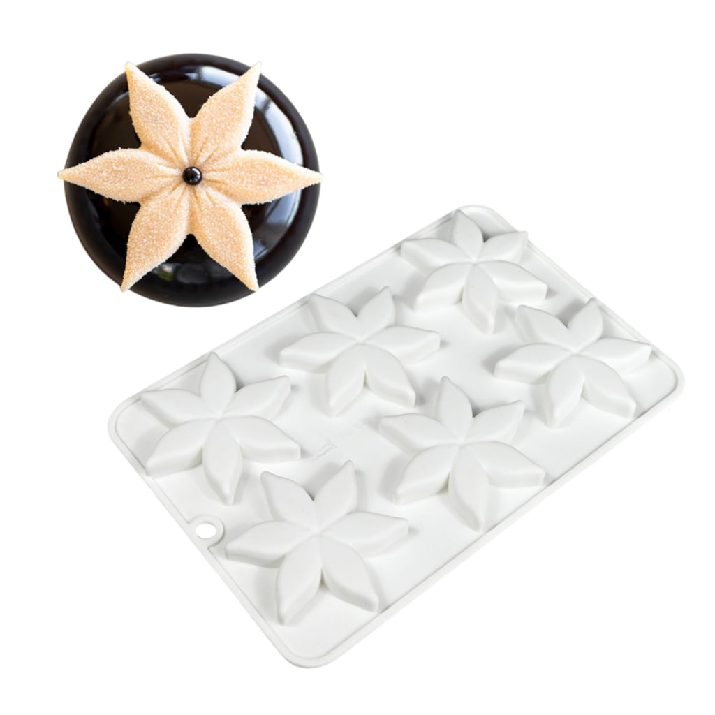 6 Cavities Flower Chocolate Flexible Silicone Mould Multiple Slot ...