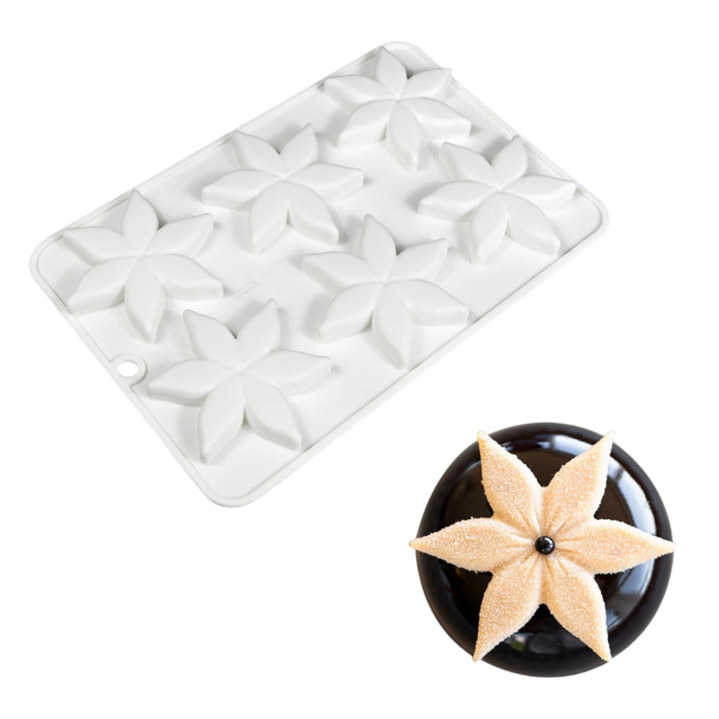 6 Cavities Flower Food Grade Silicone Mould Chocolate Mousse Mold ...