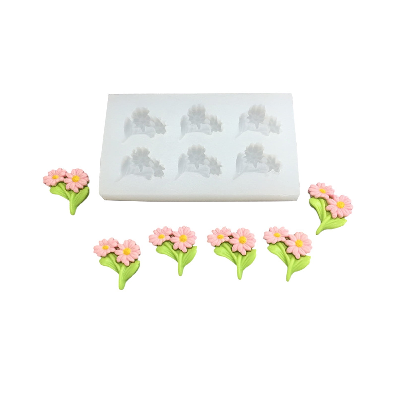6 Cavities Flower Silicone Molds Heat Resistant Silicone Mould for ...