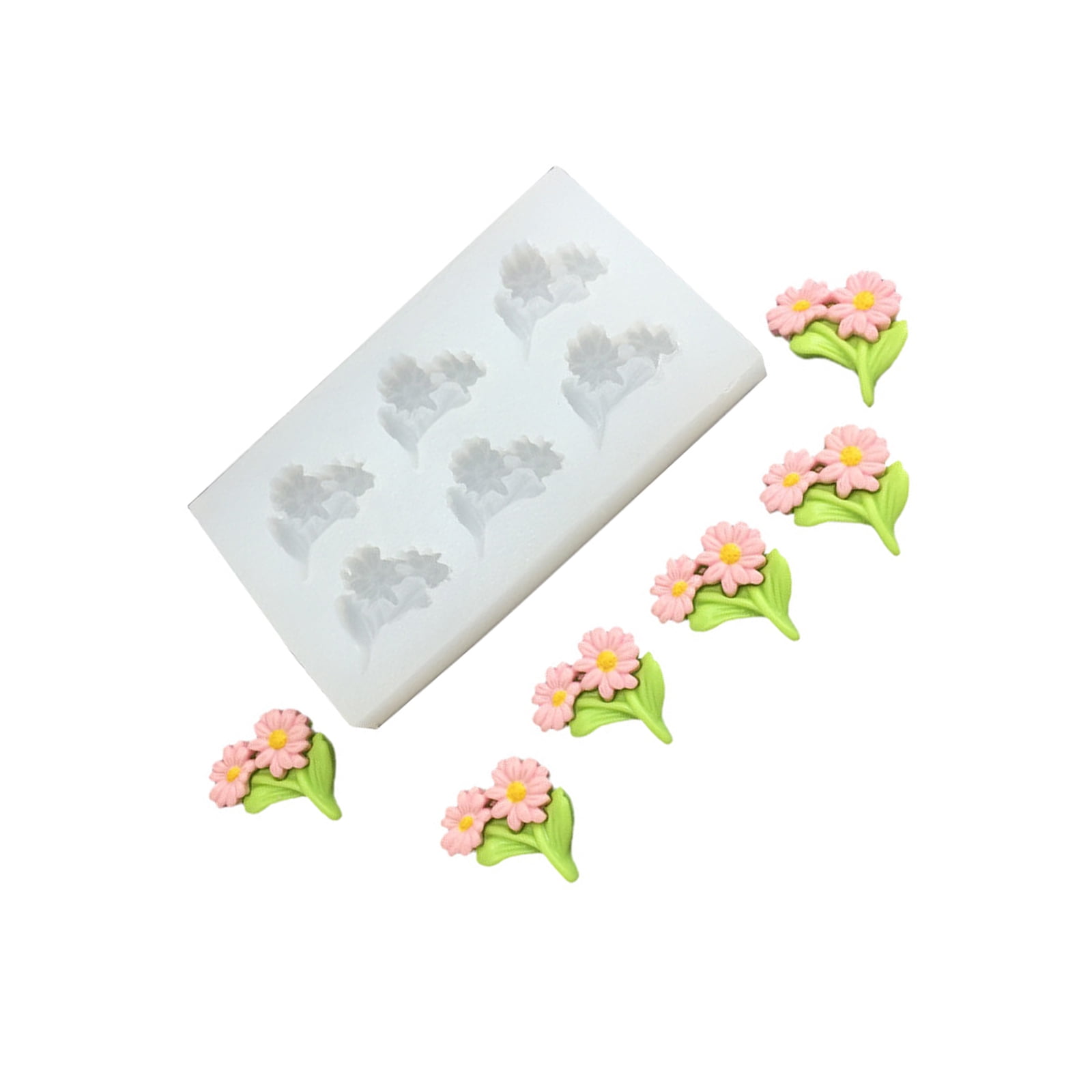 6 Cavities Flower Silicone Molds Temperature Resistant for Resin ...