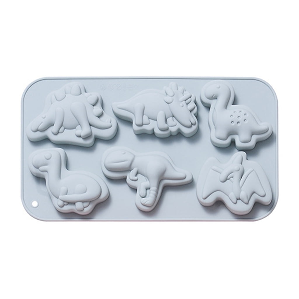 6 Cavity 3D Dinosaur Fondant Mold Biscuits Mold DIY Cartoon Press ...